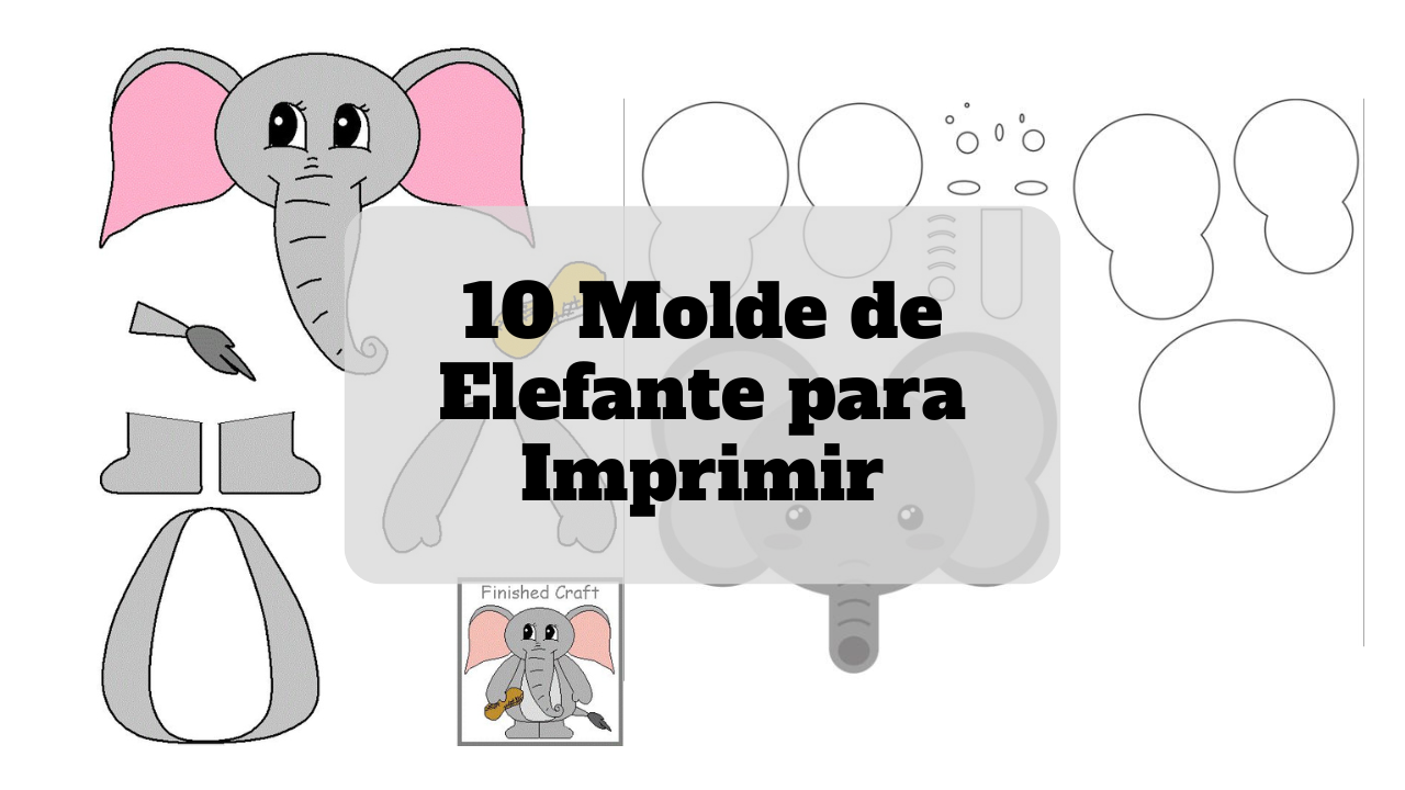 10 Molde de Elefante para Imprimir