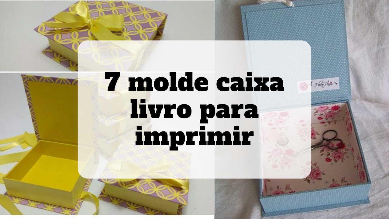 7 molde caixa livro para imprimir