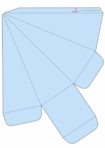 10 caixa piramide azul para imprimir: Moldes grátis