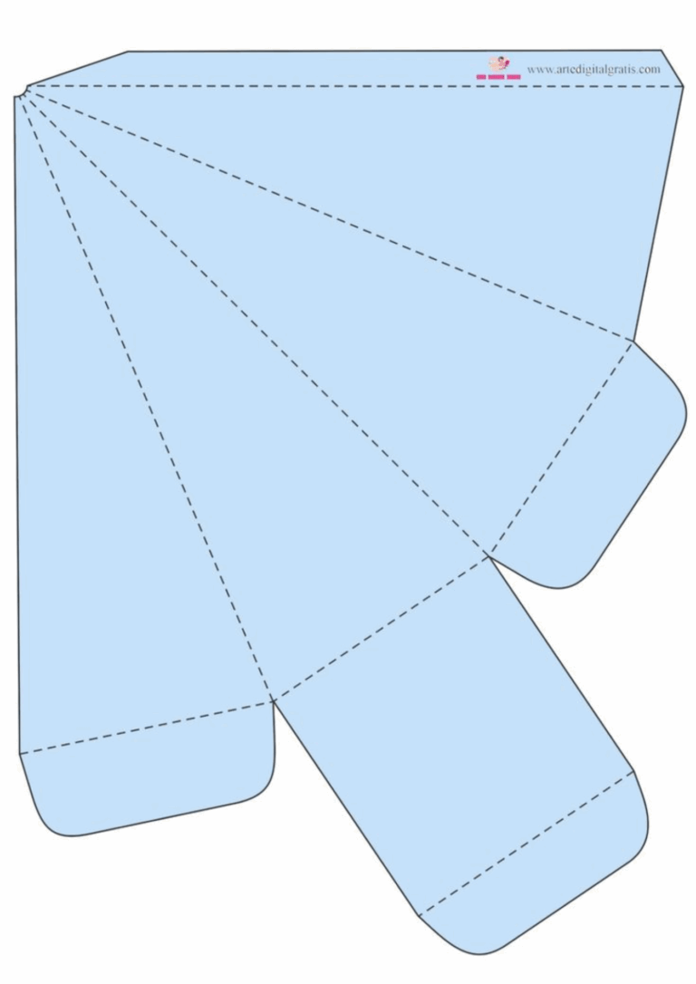 10 caixa piramide azul para imprimir: Moldes grátis
