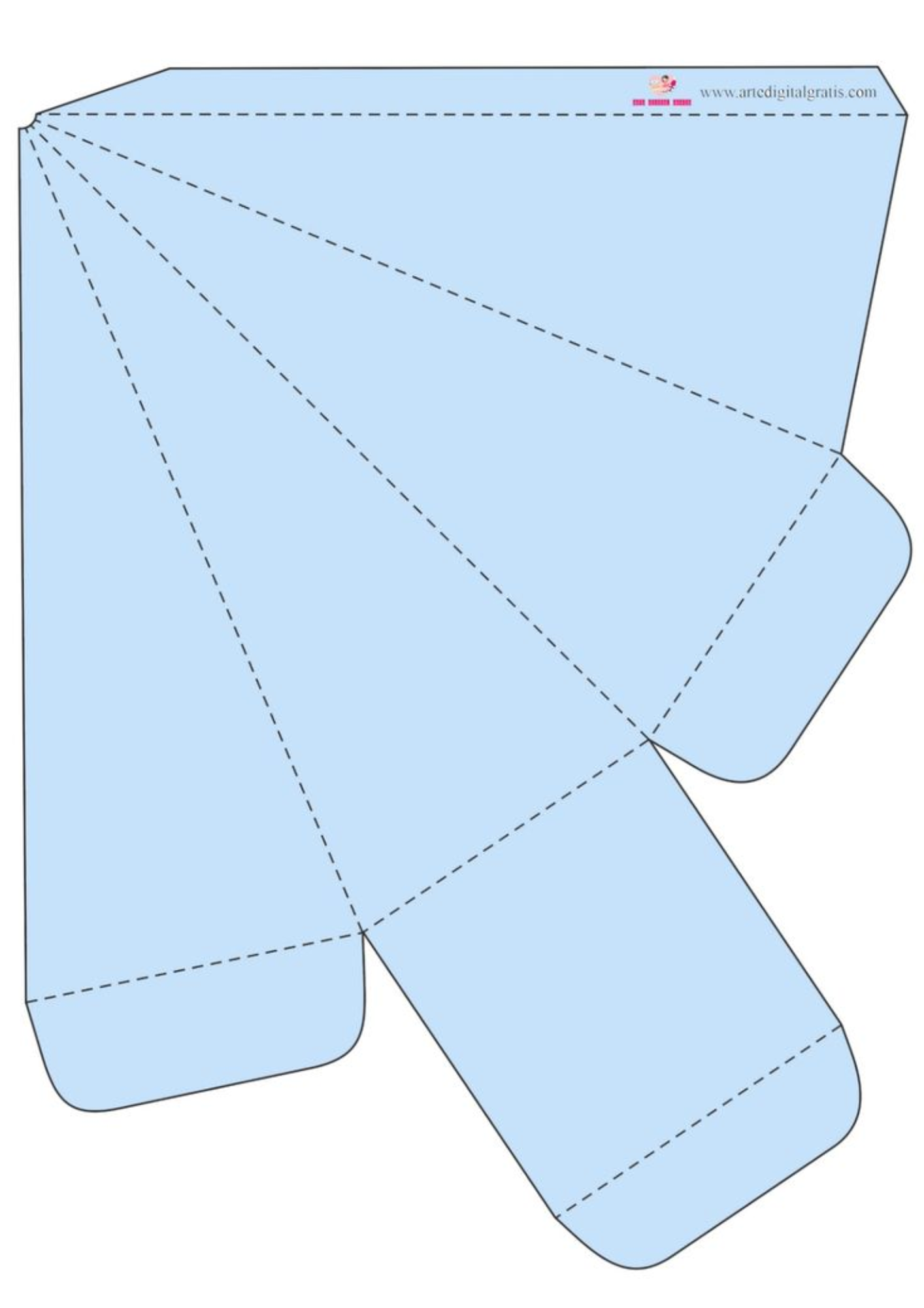 10 caixa piramide azul para imprimir: Moldes grátis