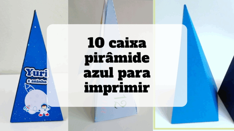 10 caixa piramide azul para imprimir: Moldes grátis