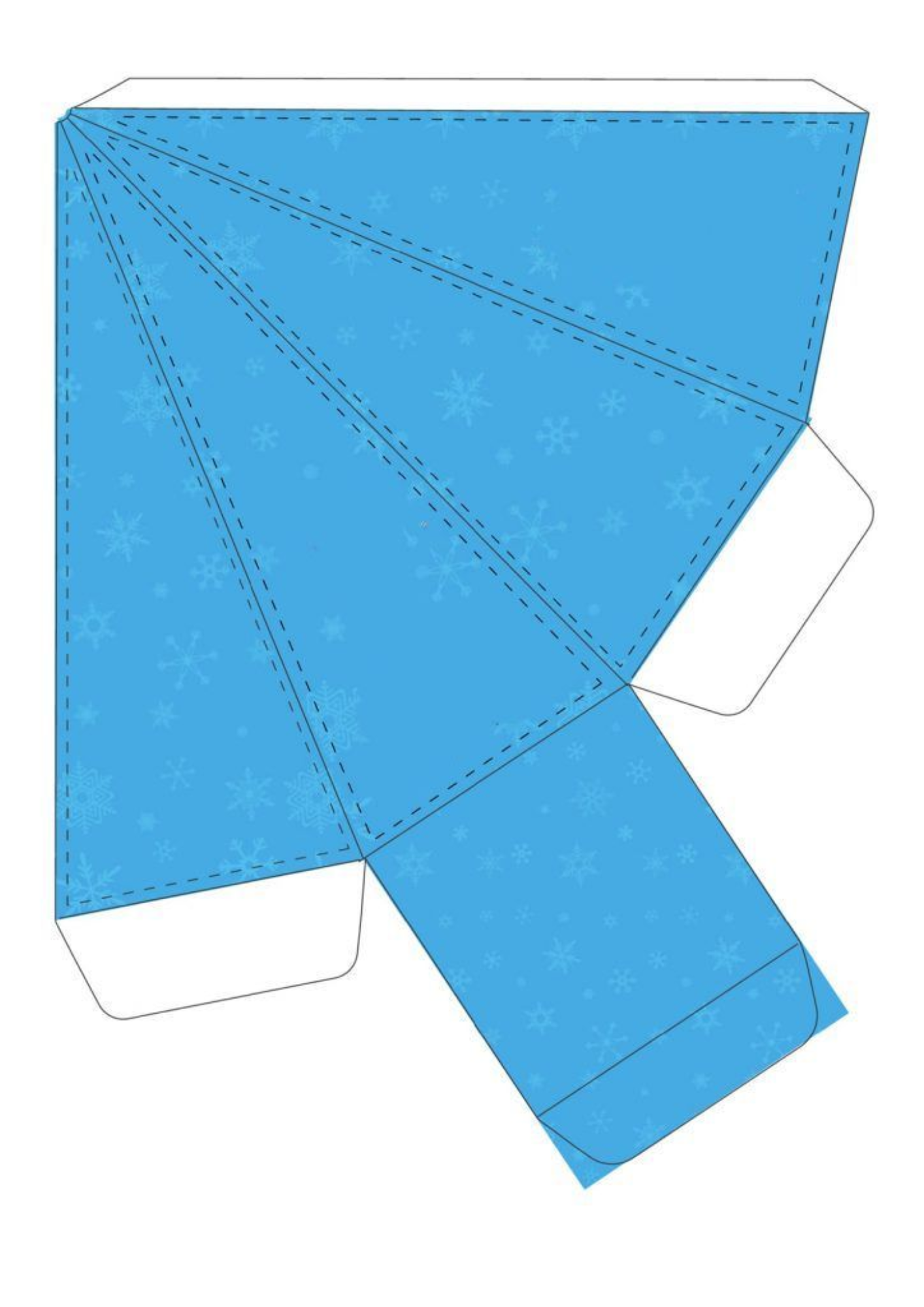 10 caixa piramide azul para imprimir: Moldes grátis